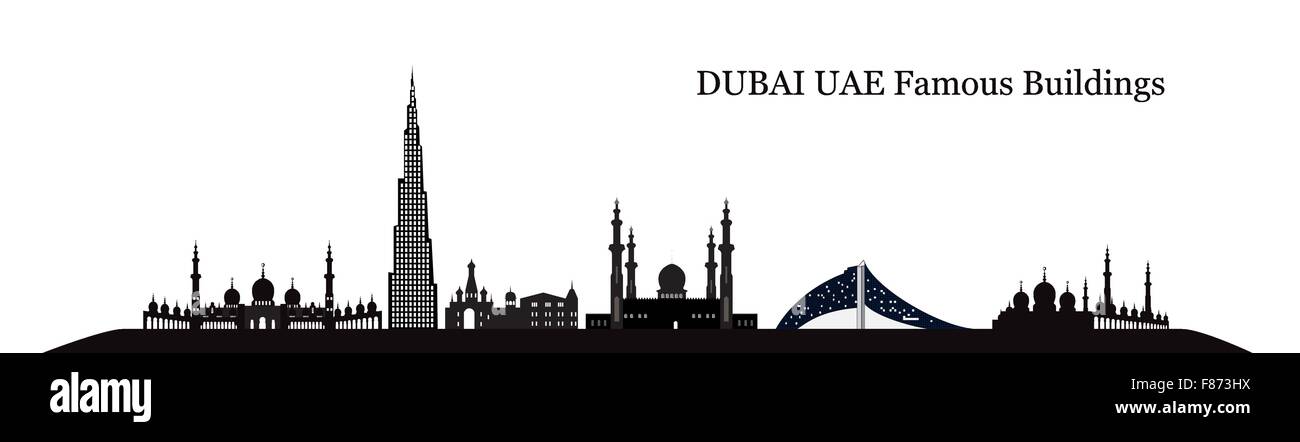 Silhouette Famous buildings. Vector Illustration Stock Vector Image ...