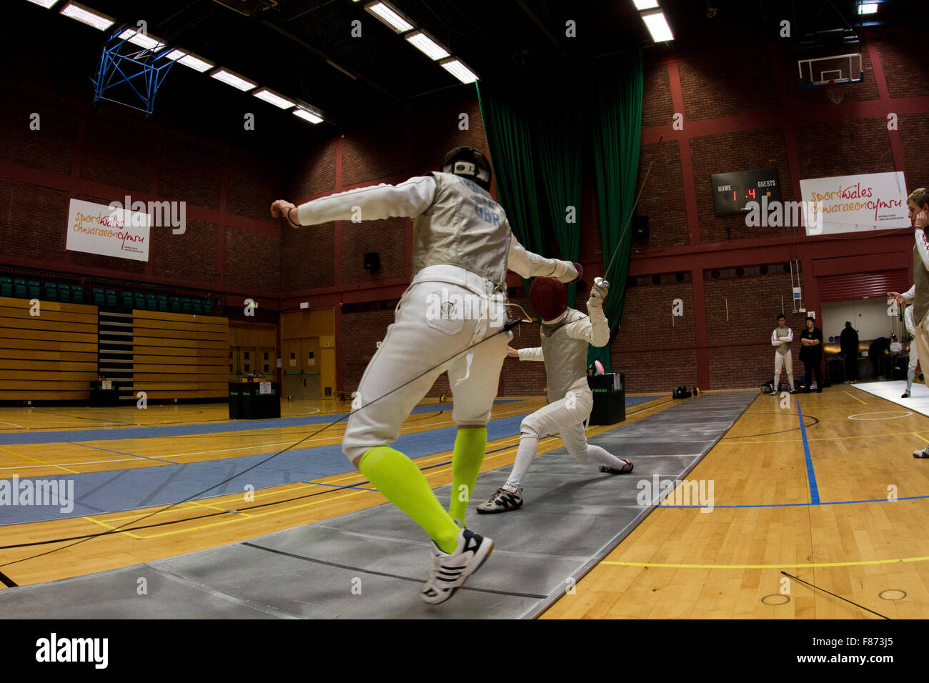 Welsh Open 2015 fencing championship, Sport Wales National Centre Stock ...