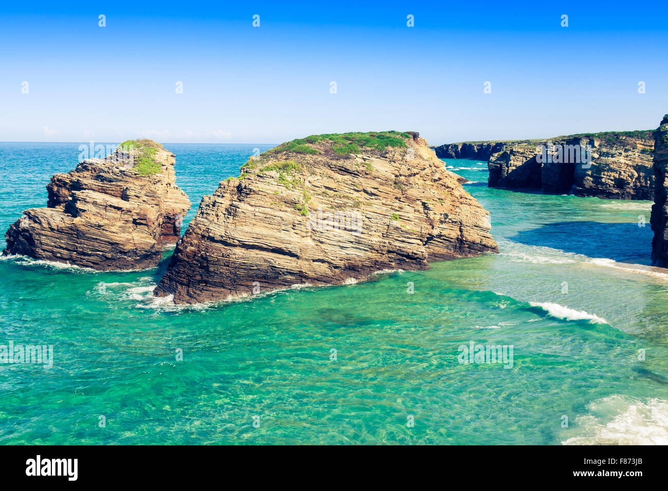 Famous Spanish destination, Cathedrals beach (playa de las catedrales ...