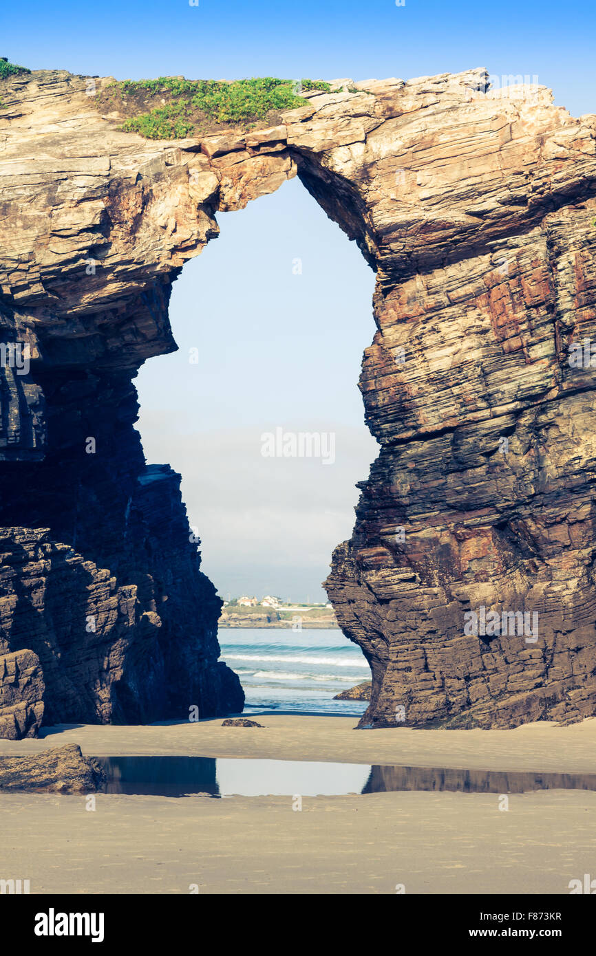 Famous Spanish destination, Cathedrals beach (playa de las catedrales ...