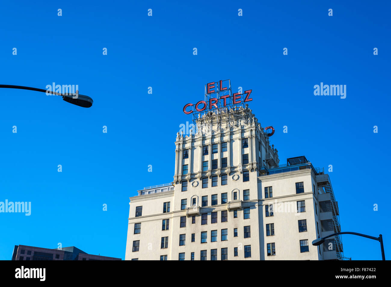 El Cortez Hotel, sign, building. San Diego, California, USA Stock Photo ...