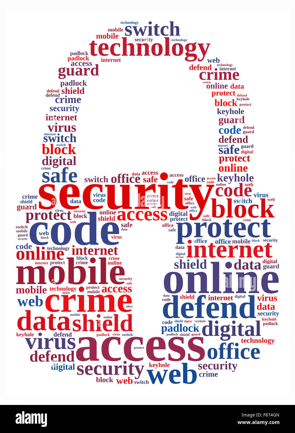 Security padlock word cloud illustration hi-res stock photography and ...
