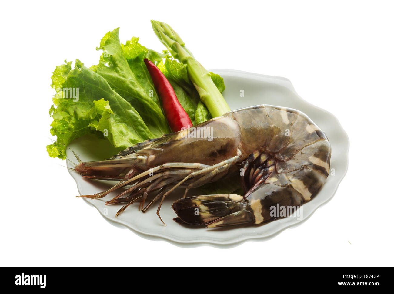 Raw Tiger prawn ready for cooking Stock Photo - Alamy