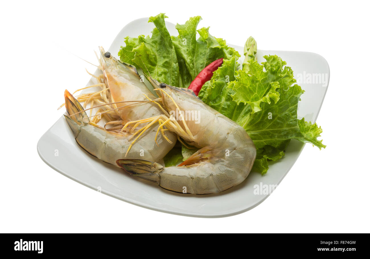 Raw Tiger prawn ready for cooking Stock Photo - Alamy