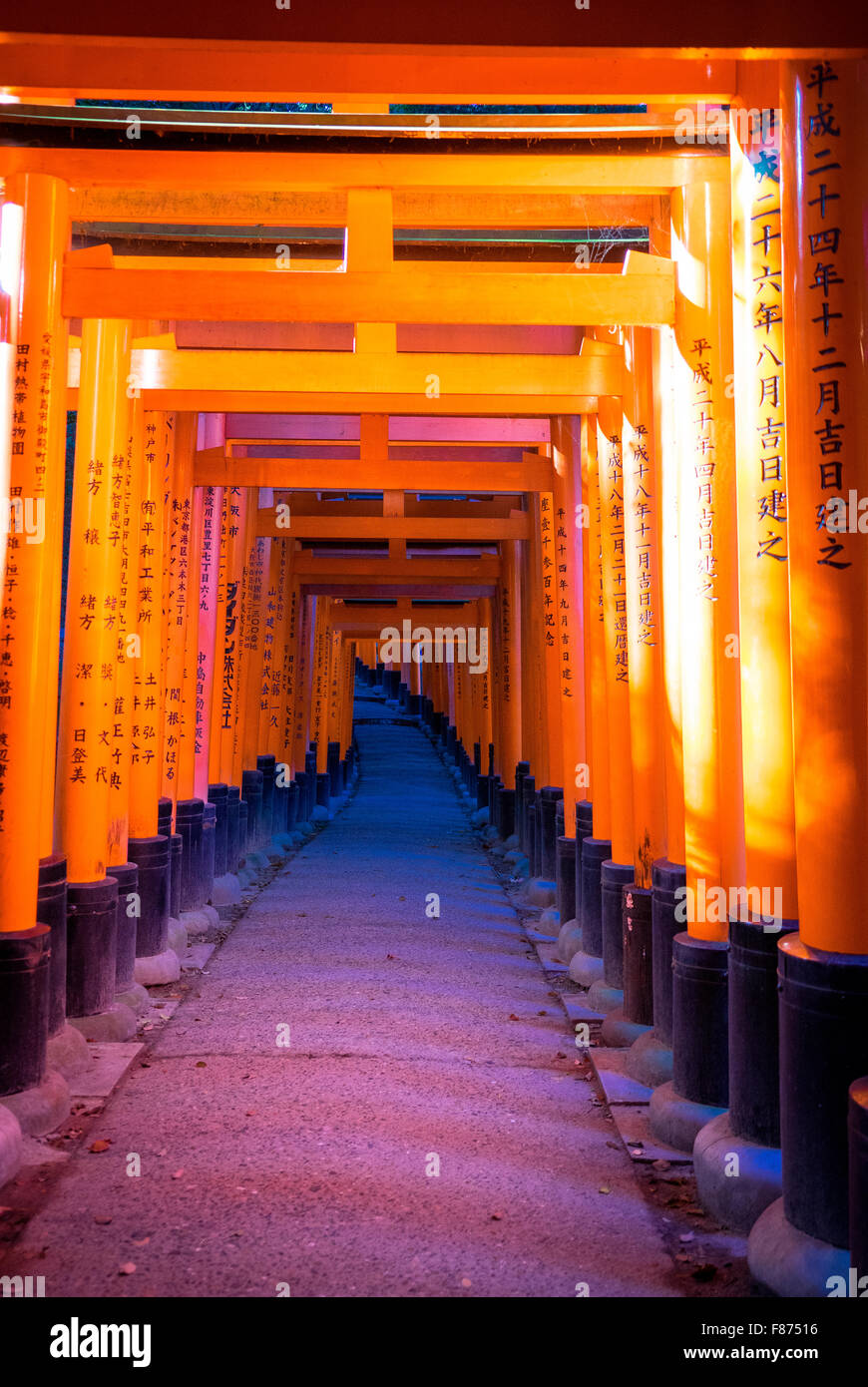 Iconic Senbon torii at Fushimi Inari Taisha, Kyoto ,Japan Stock Photo ...