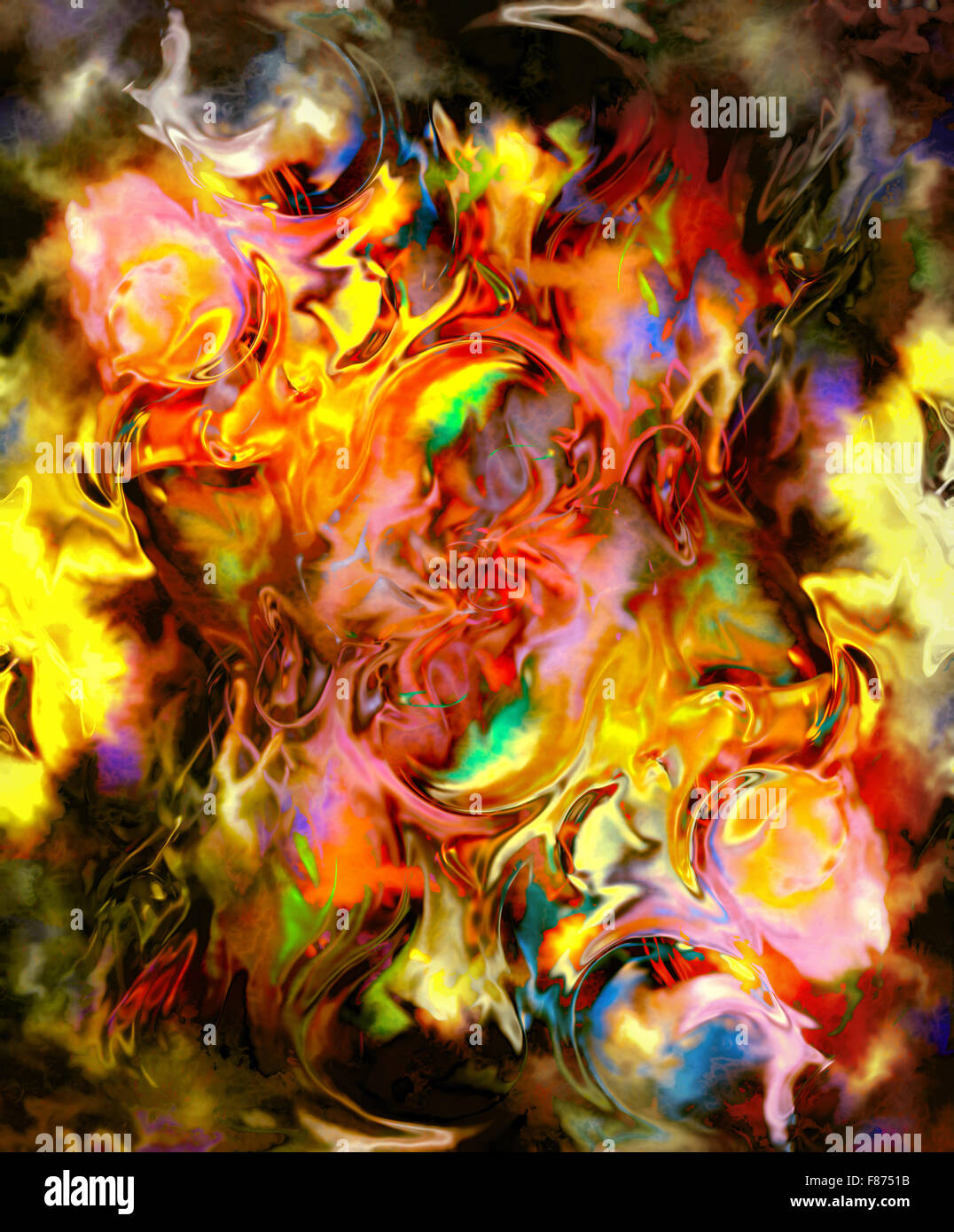 Fire flames background, LAVA structure. Computer collage. Earth Concept ...