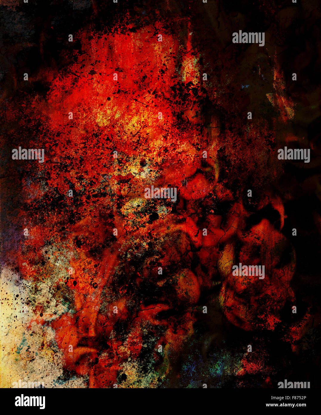 Fire flames background with desert crackle, LAVA structure. Computer ...