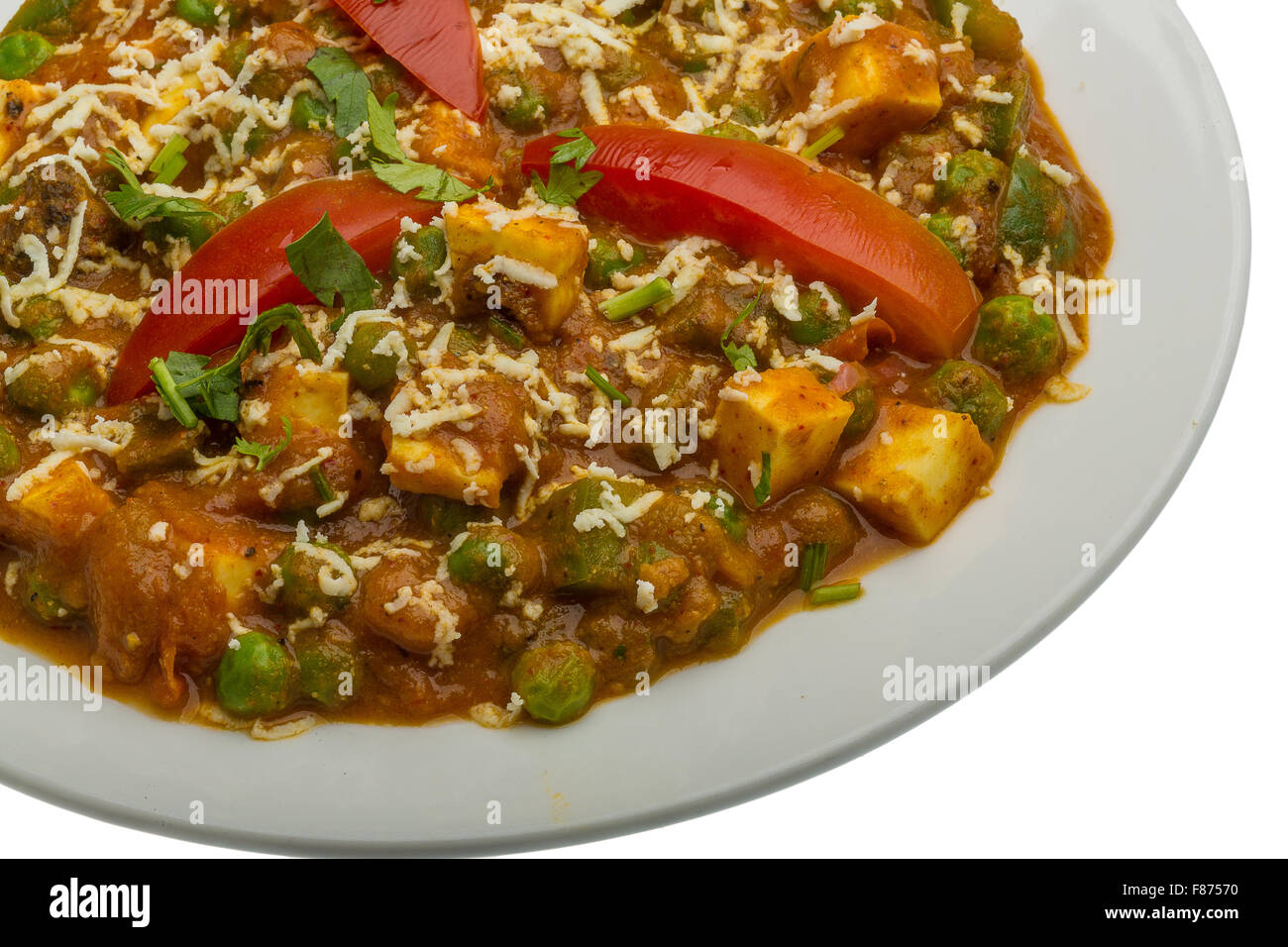 Mutter Paneer - Indian traditional food Stock Photo - Alamy