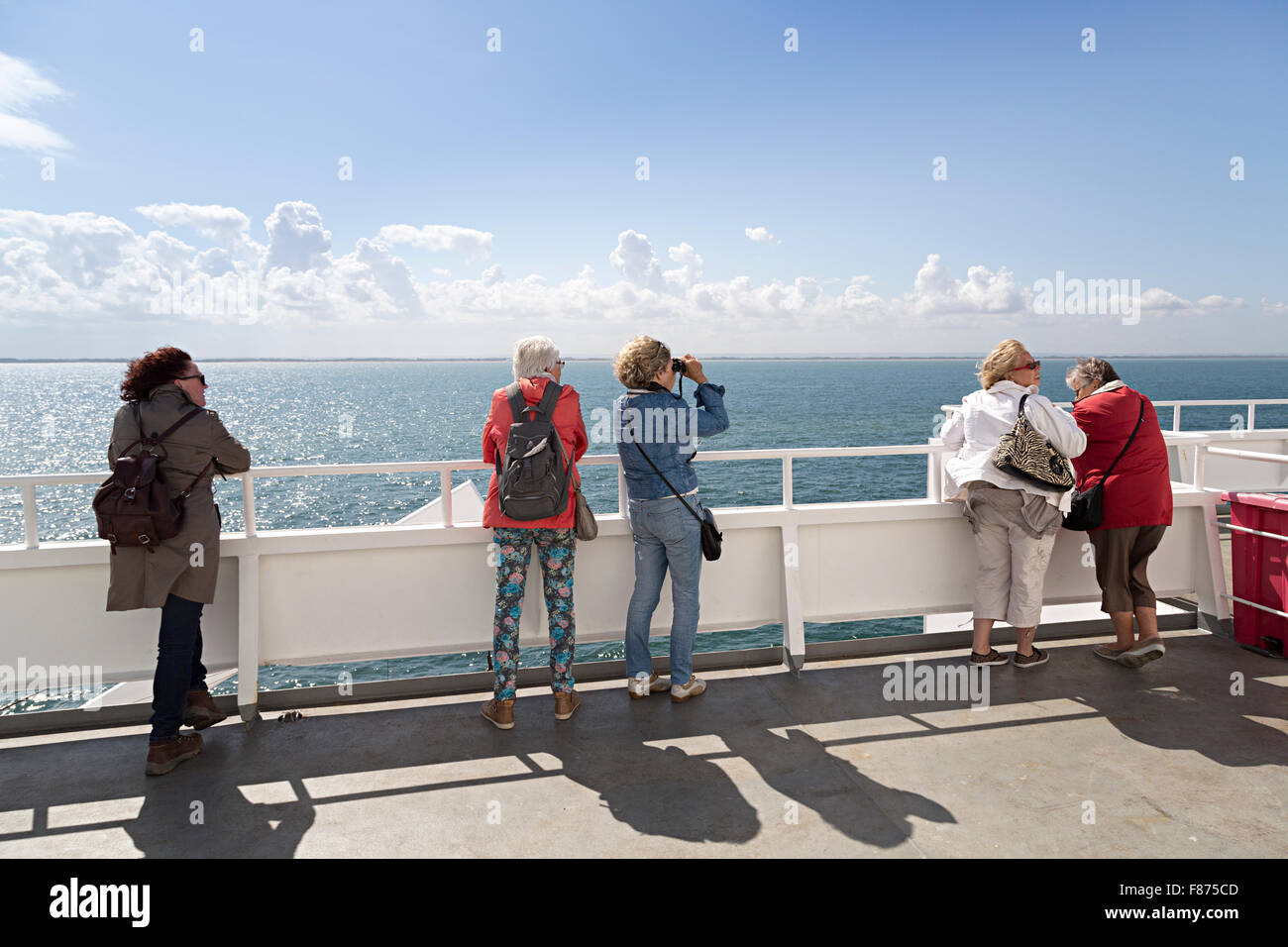 Passengers on deck of Dunkirk to Dover DFDS cross channel ferry Stock ...