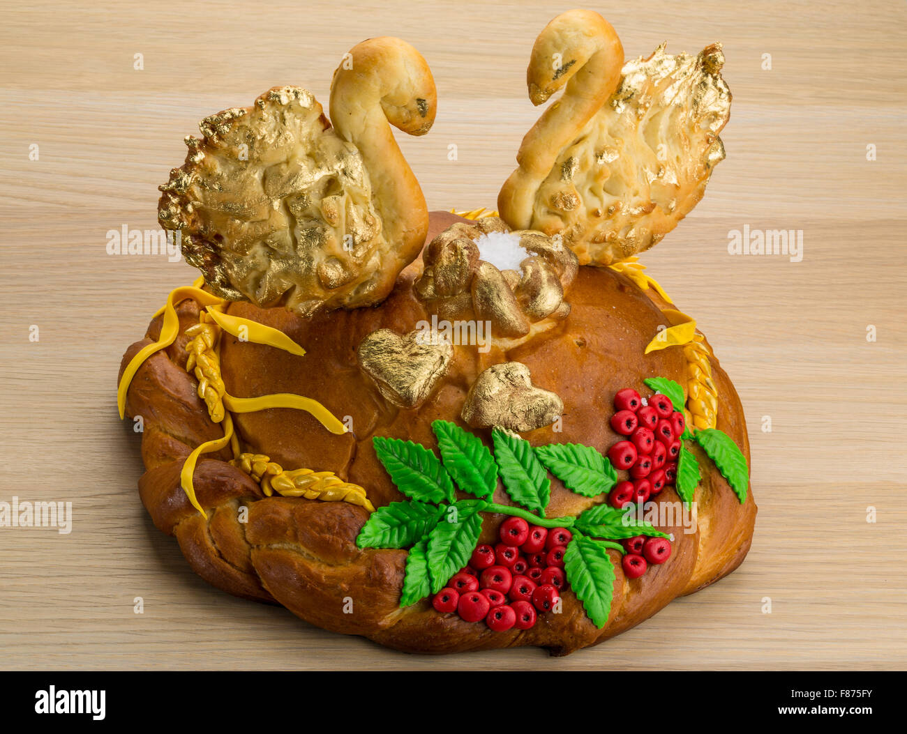 Karavay - Russian traditional bread on the desk Stock Photo - Alamy