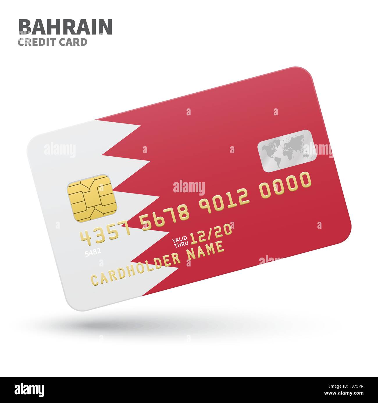 Credit card with Bahrain flag background for bank, presentations and ...