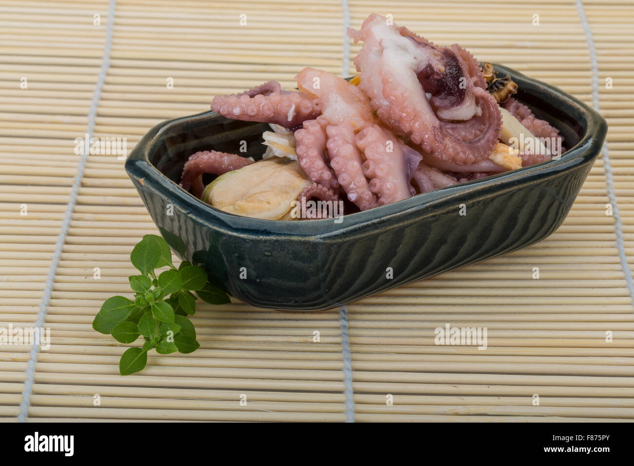 Seafood cocktail with octopus, shrimp, calamari and mussel Stock Photo ...