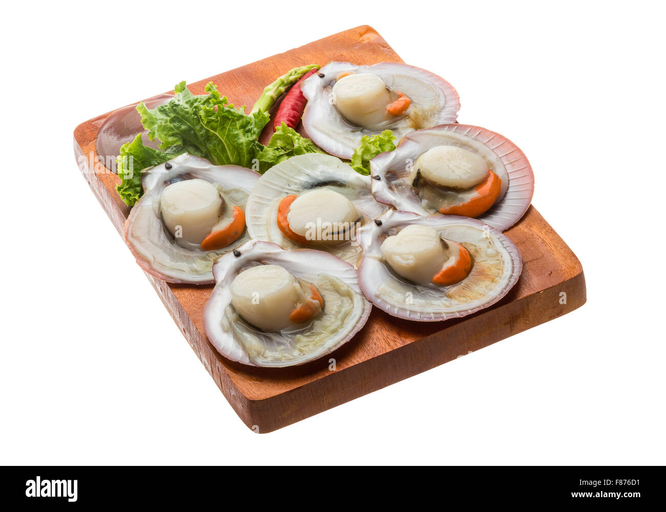 Raw fresh scallop ready for cooking Stock Photo - Alamy