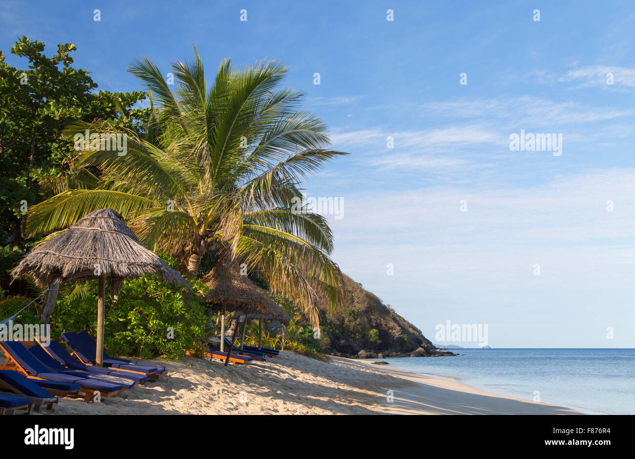 Beach at Octopus Resort, Waya Island, Yasawa Islands, Fiji Stock Photo ...