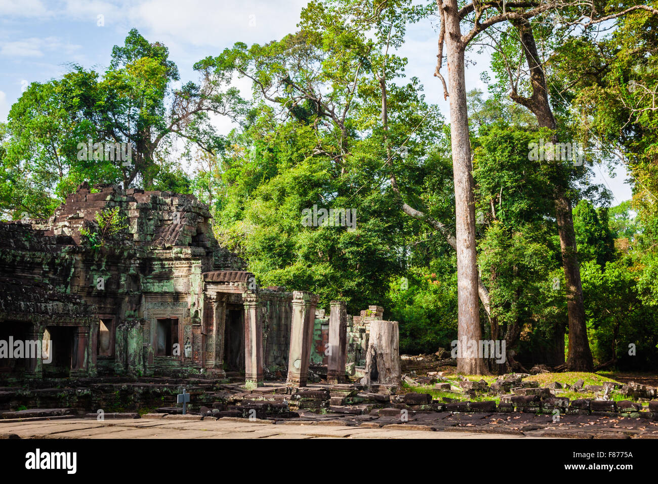 Ruins of Pra Khan Temple in Angkor Thom of Cambodia Stock Photo - Alamy