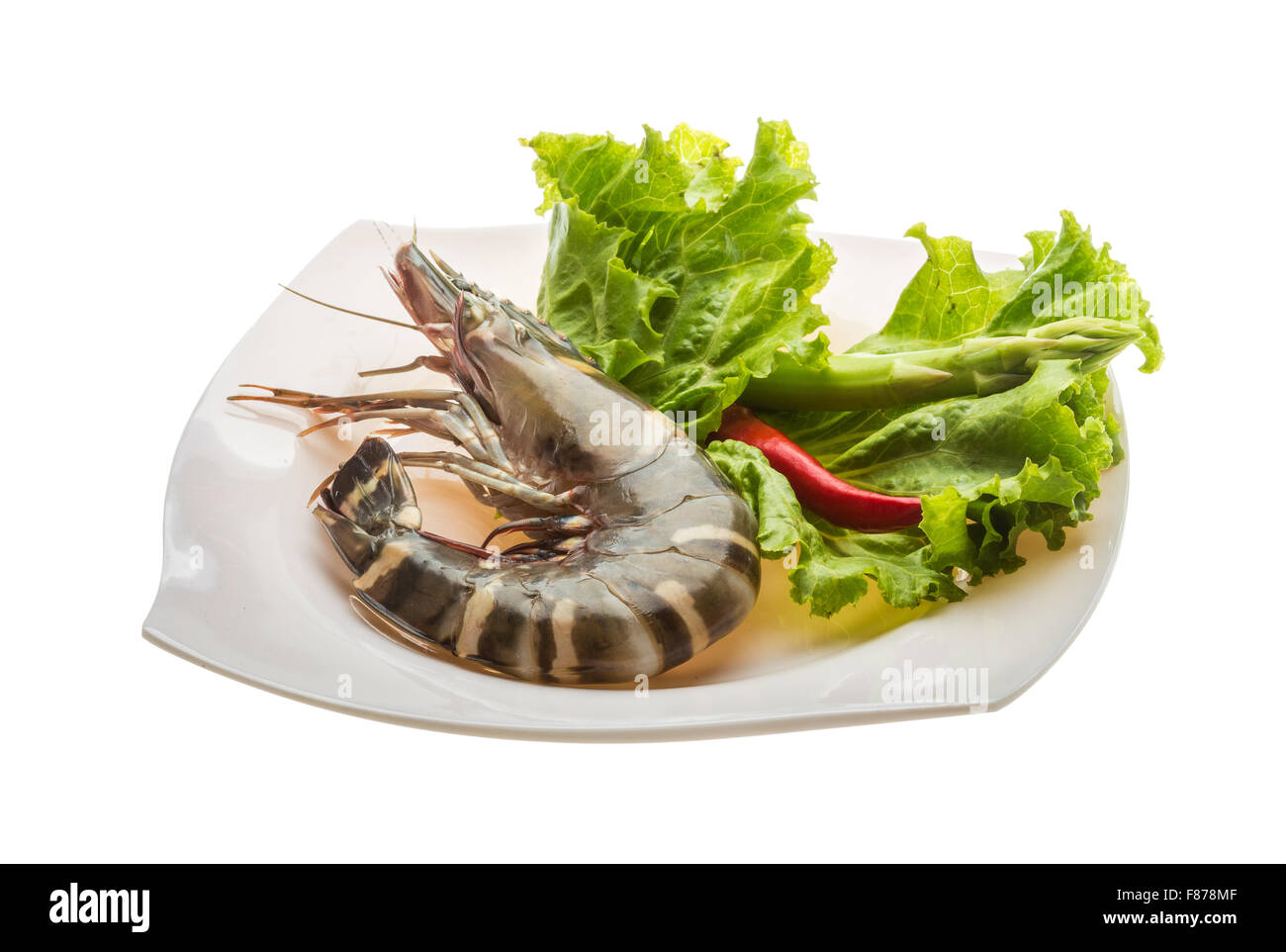 Raw Tiger prawn ready for cooking Stock Photo - Alamy