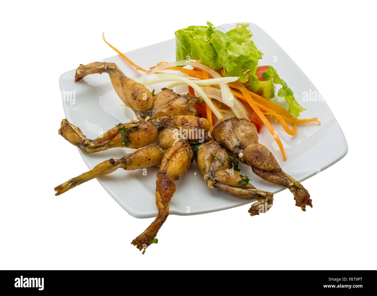 Grilled frog legs - French style Stock Photo - Alamy