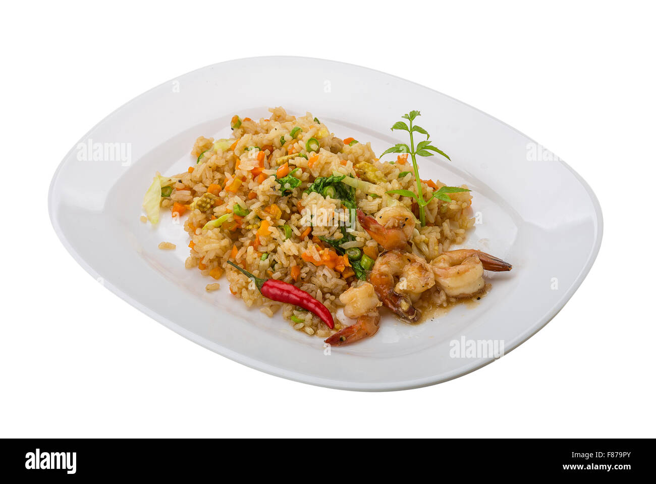 Fried rice with shrimps - asian food Stock Photo - Alamy