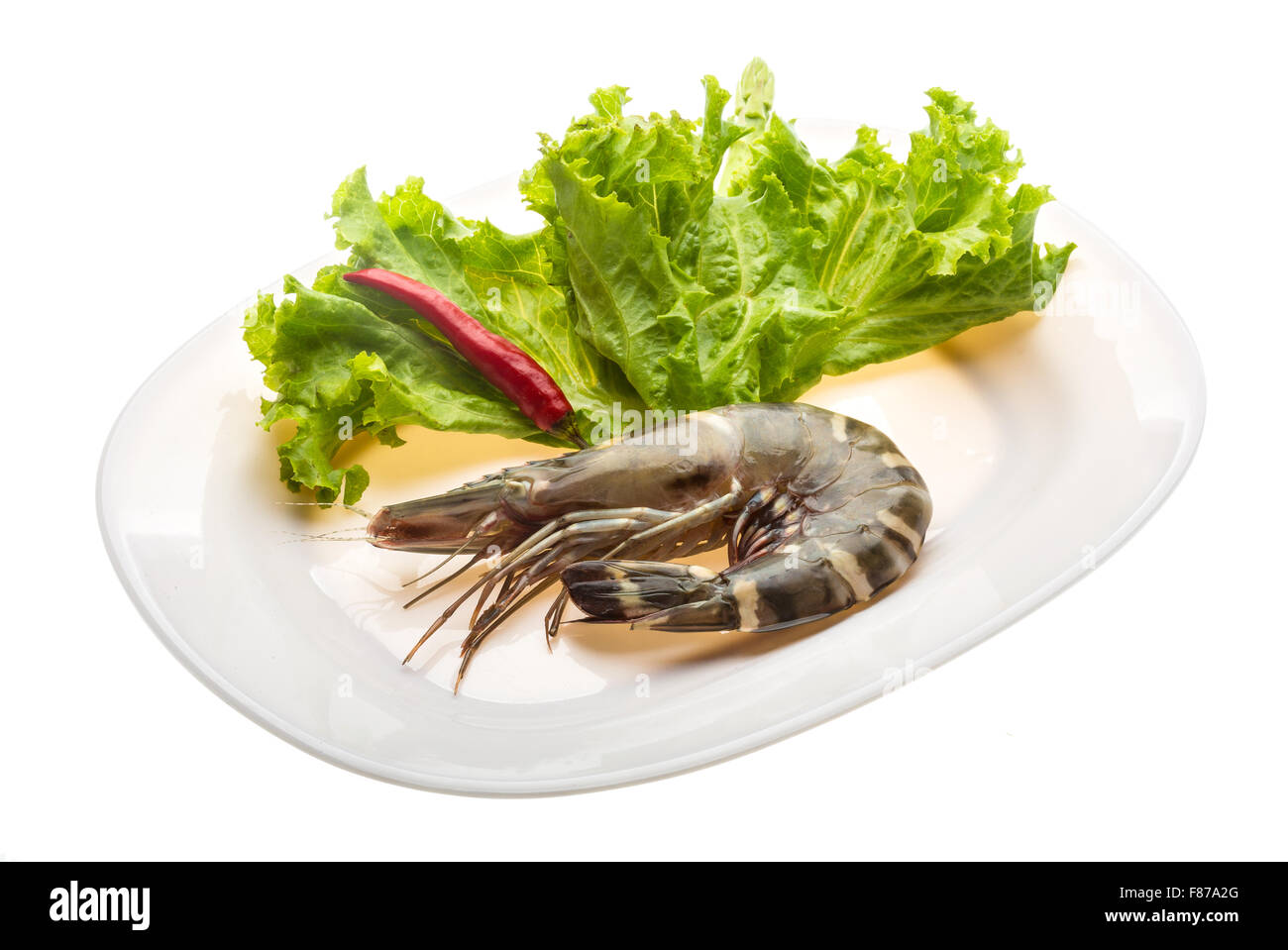 Raw Tiger prawn ready for cooking Stock Photo - Alamy