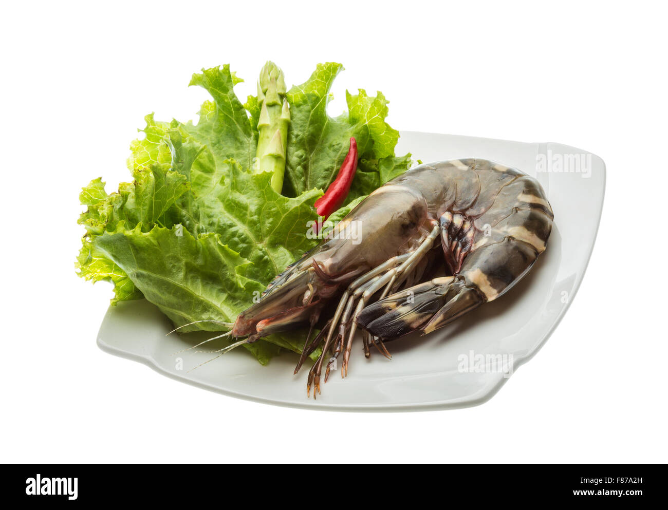 Raw Tiger prawn ready for cooking Stock Photo - Alamy