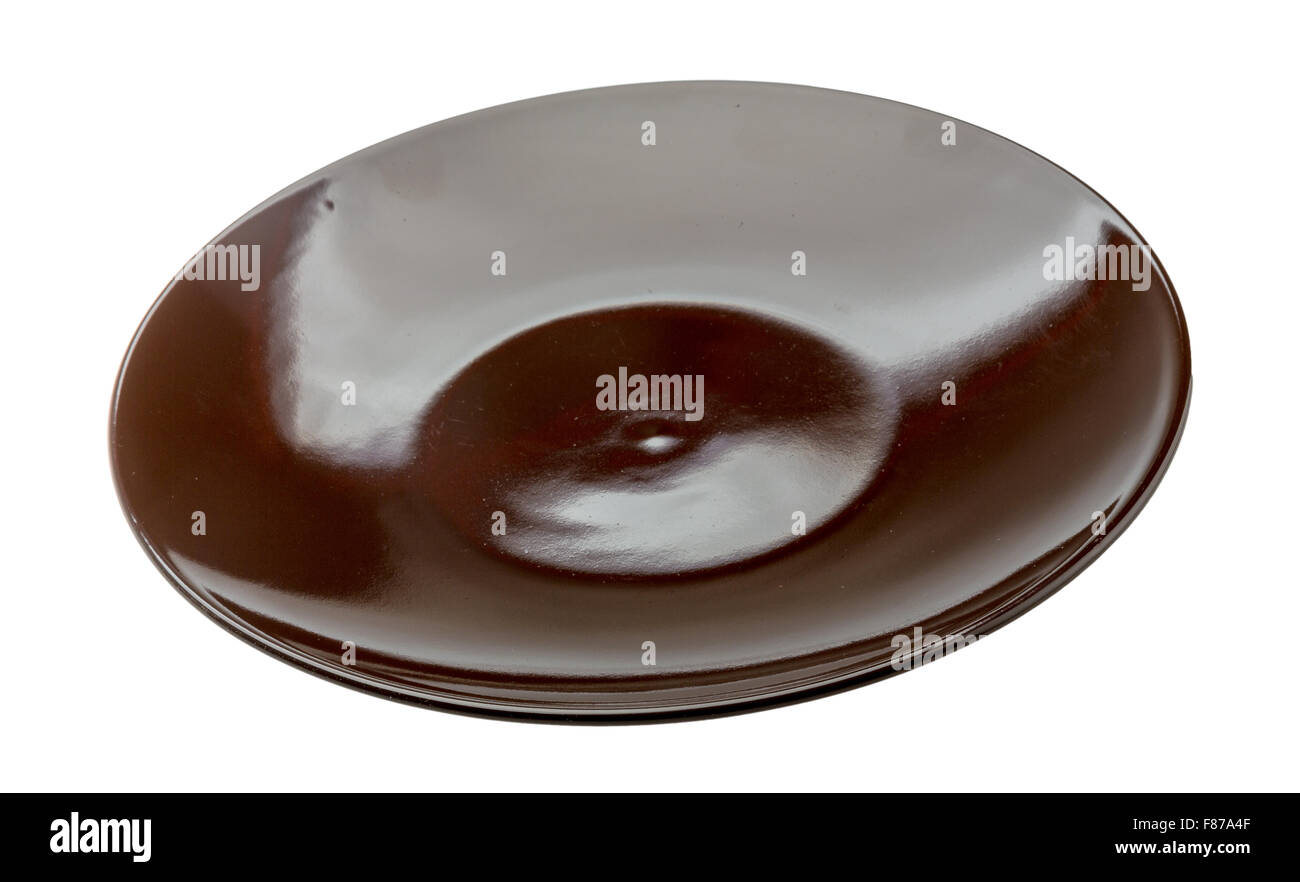 Brown plate isolated on white background Stock Photo - Alamy