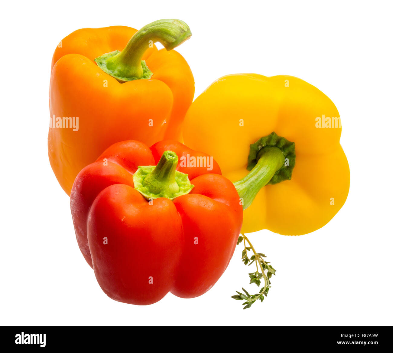 Bulgarian Pepper assortie isolated on white background Stock Photo - Alamy