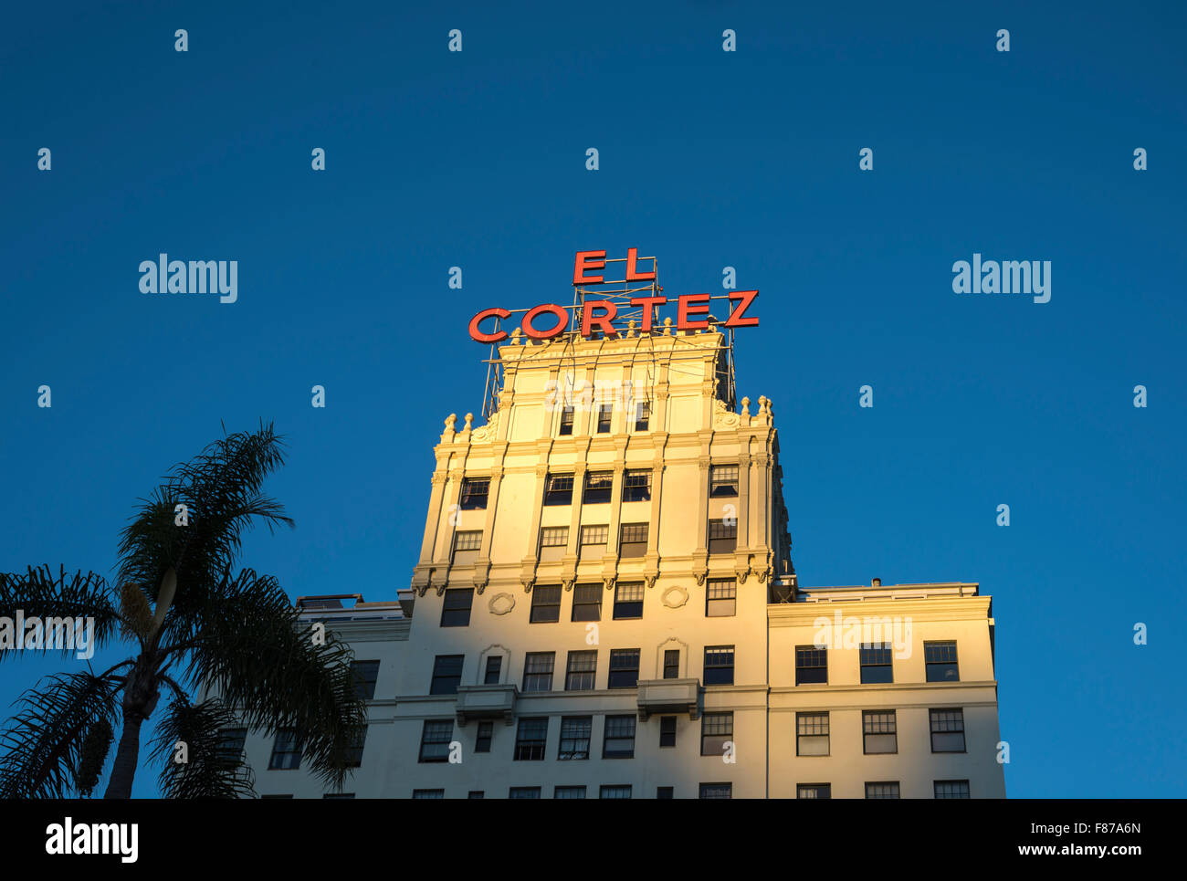 El Cortez Hotel, building, hotel, sign. San Diego, California, USA ...