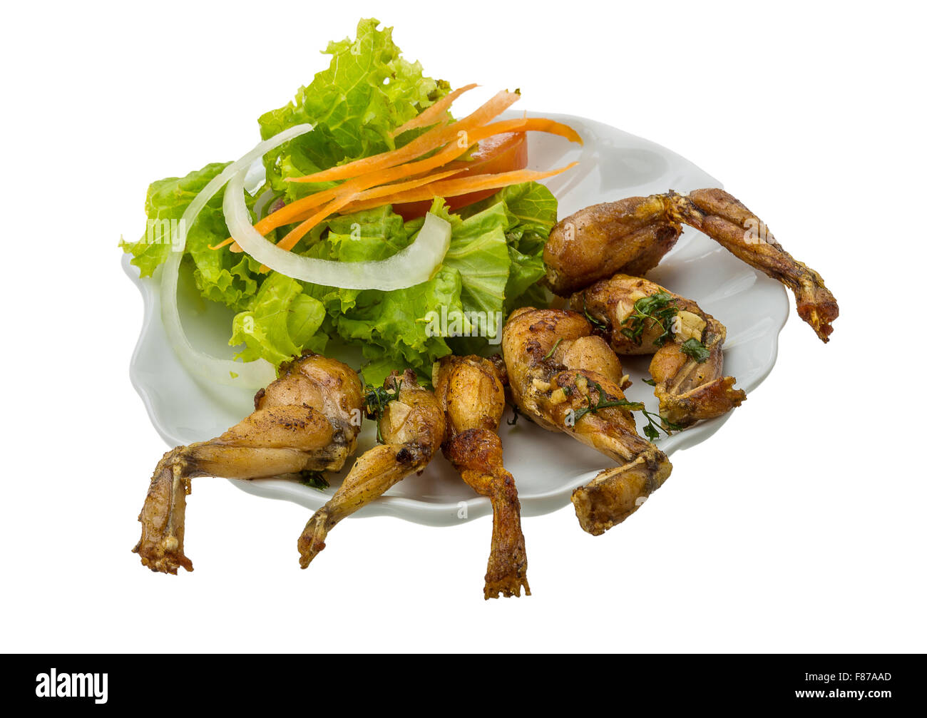 Grilled frog legs - French style Stock Photo - Alamy