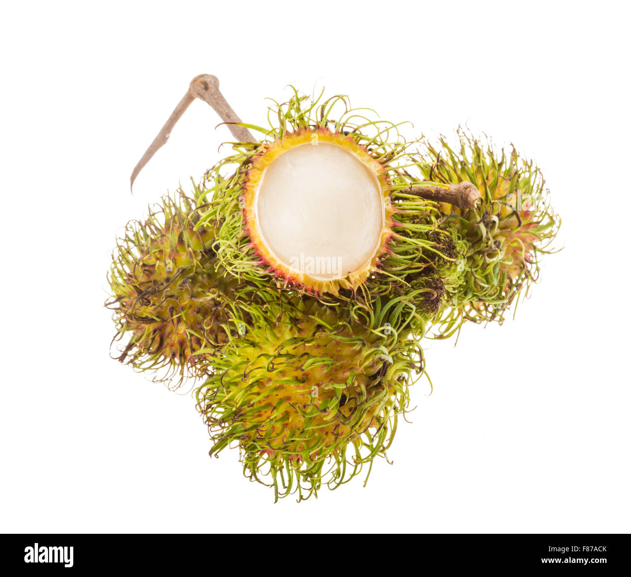 Bright ripe juicy rambutan isolated Stock Photo - Alamy