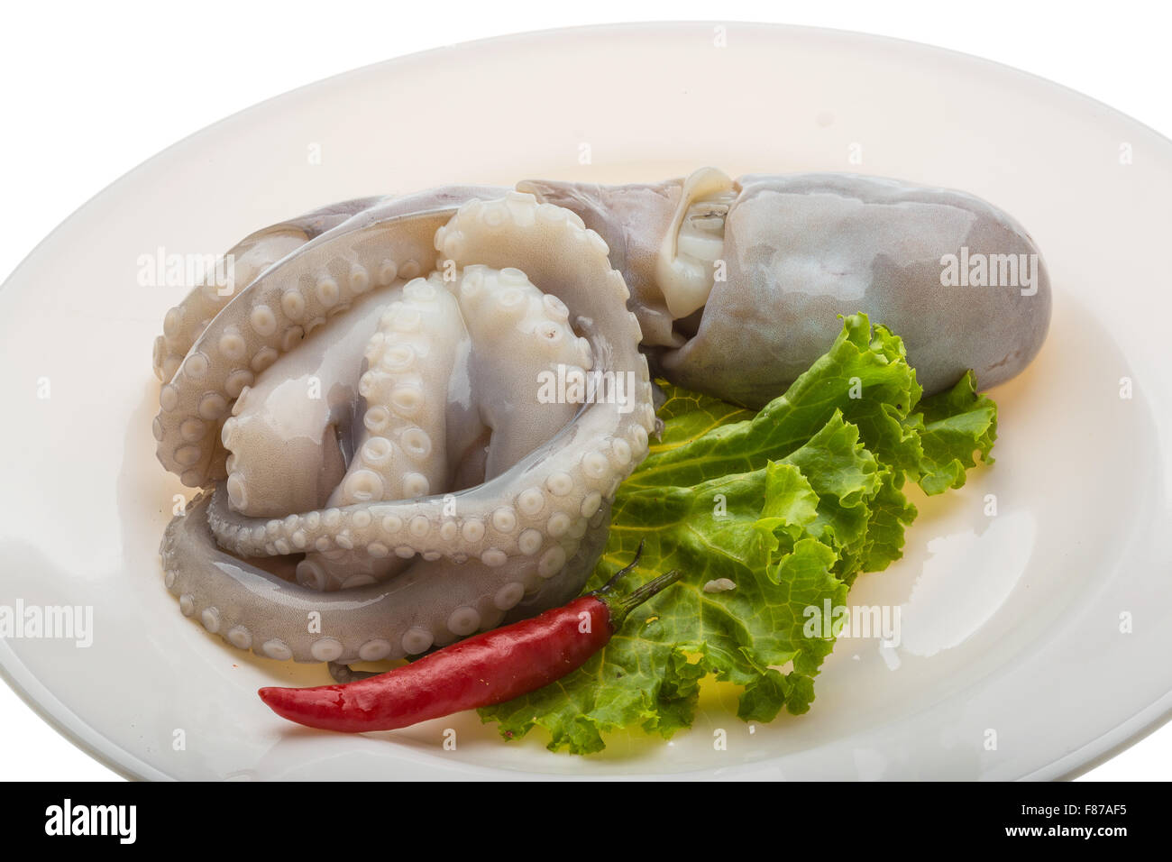 Raw octopus ready for cooking Stock Photo - Alamy