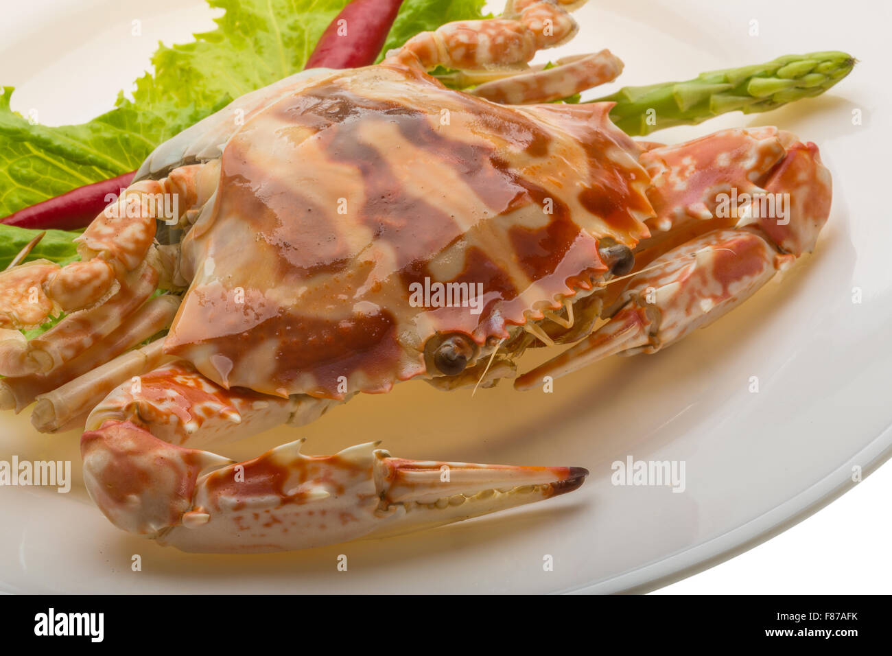 Red crab isolated on white Stock Photo - Alamy