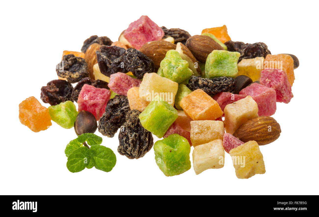 Dry fruit mix isolated on white Stock Photo - Alamy