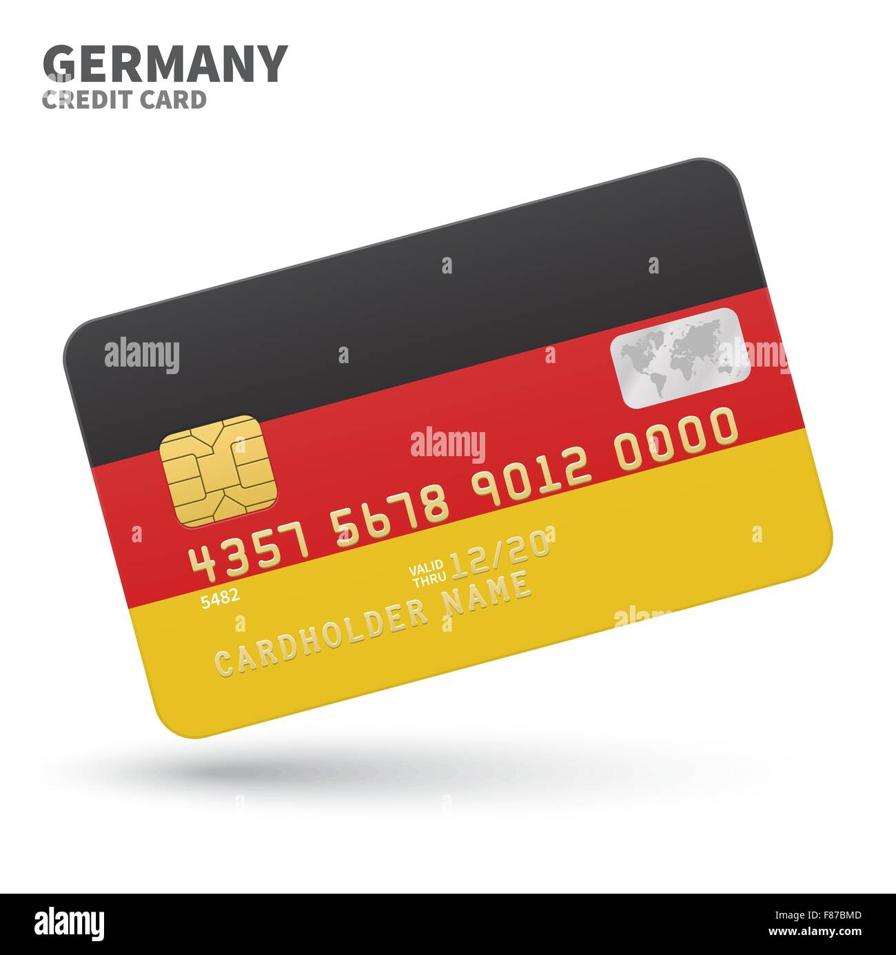 Credit card with Germany flag background for bank, presentations and ...