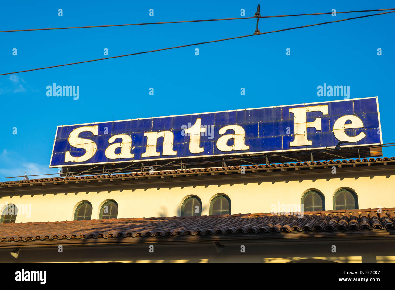 Santa Fe Depot sign, sign. Union Station, San Diego, California, USA ...
