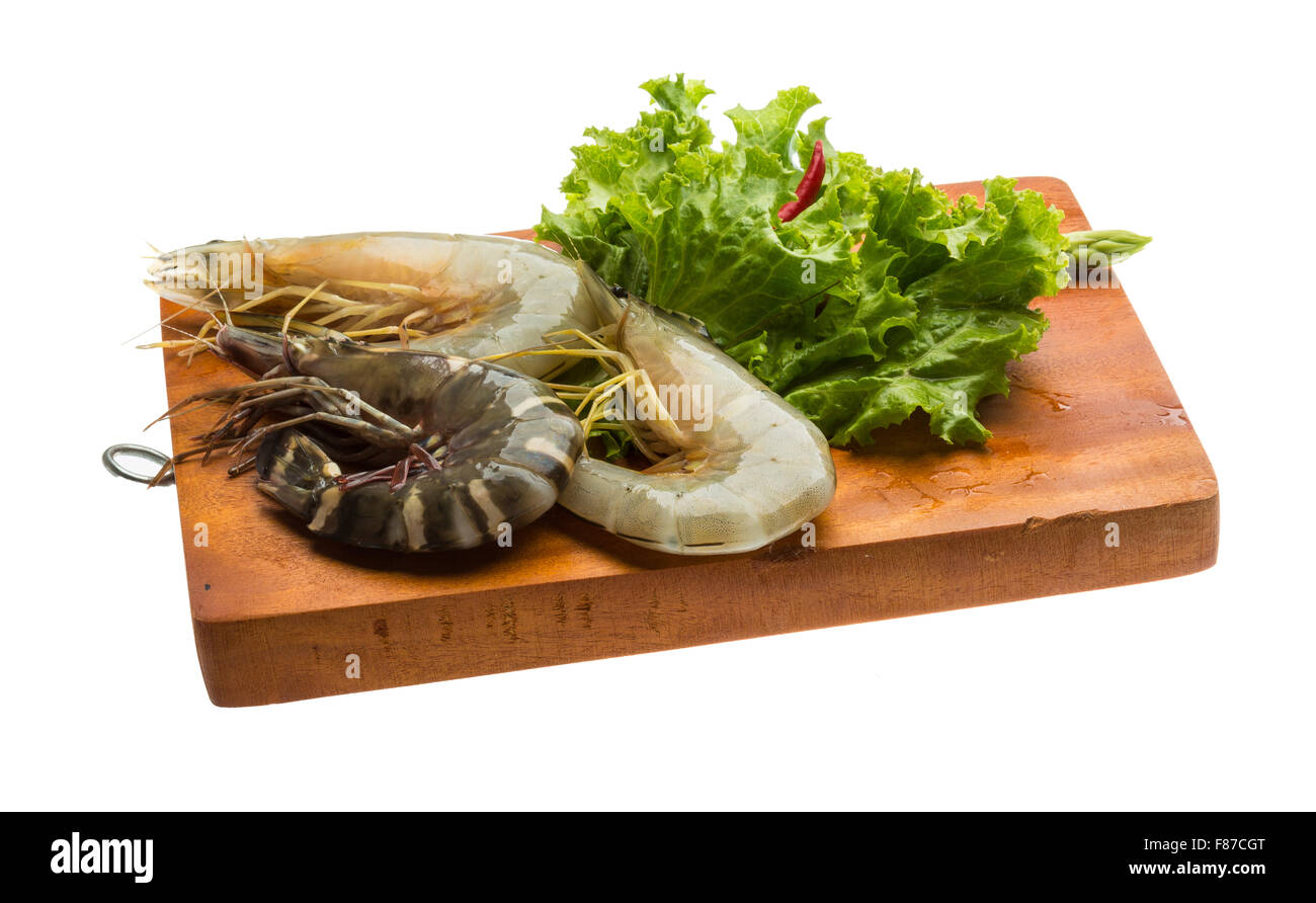 Raw Tiger prawn ready for cooking Stock Photo - Alamy