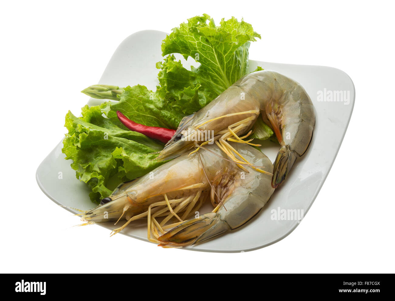 Raw Tiger prawn ready for cooking Stock Photo - Alamy