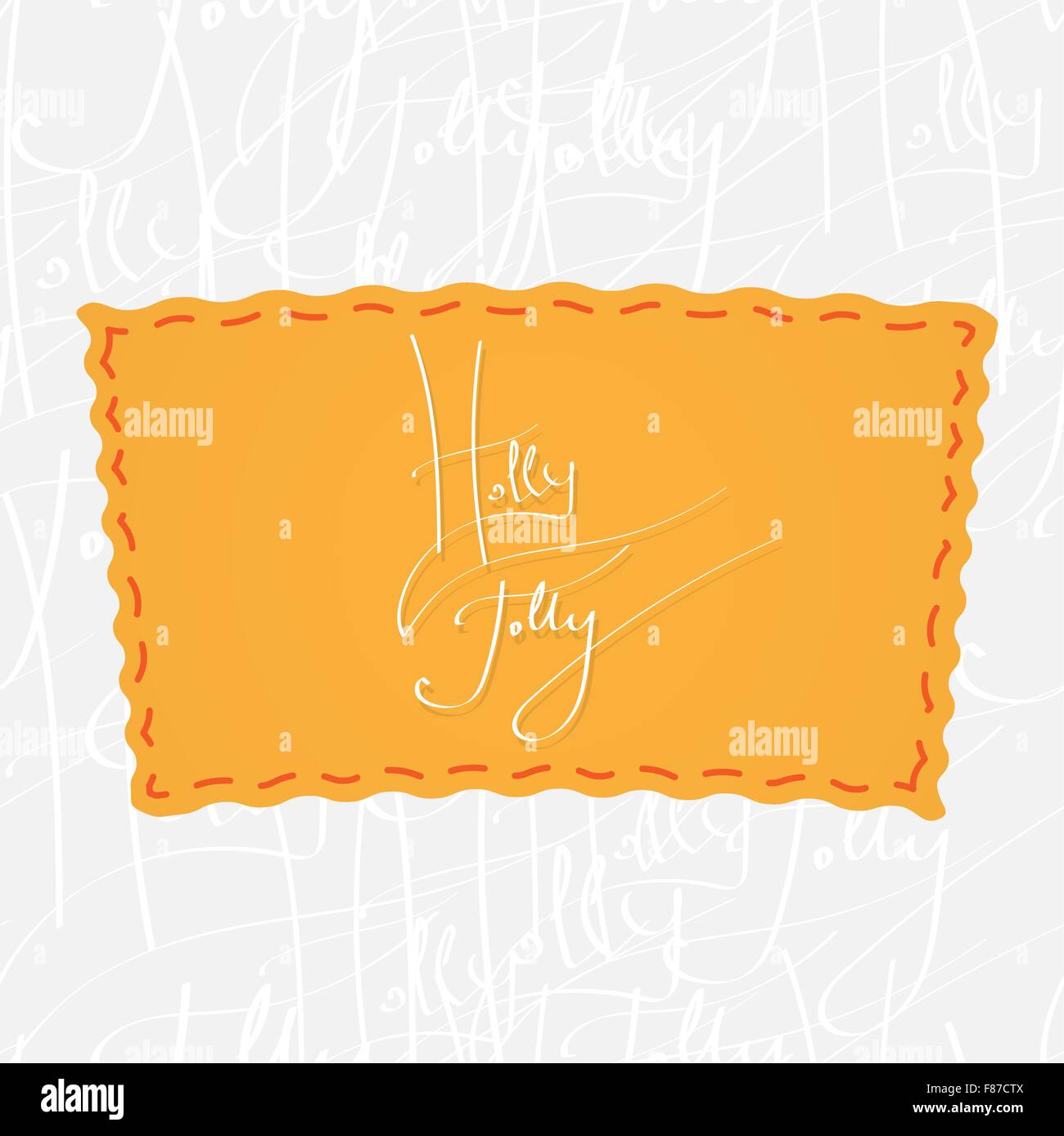 Holly Jolly. Handwritten vector calligraphy over seamless background ...