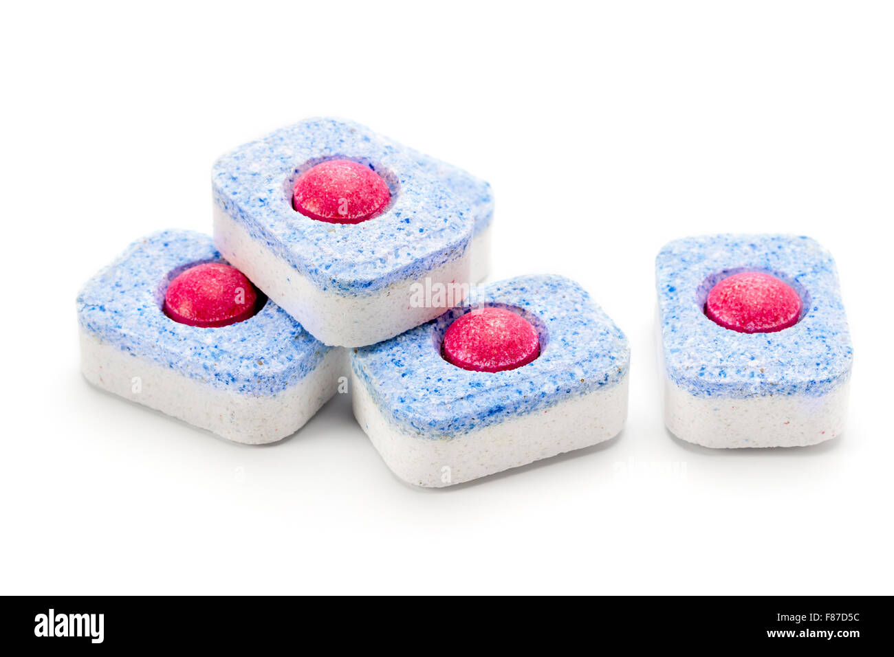 Dishwasher tablets on white background isolated Stock Photo - Alamy