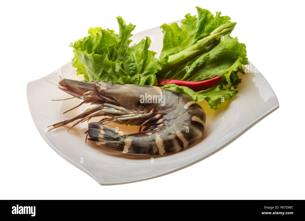 Raw Tiger prawn ready for cooking Stock Photo - Alamy