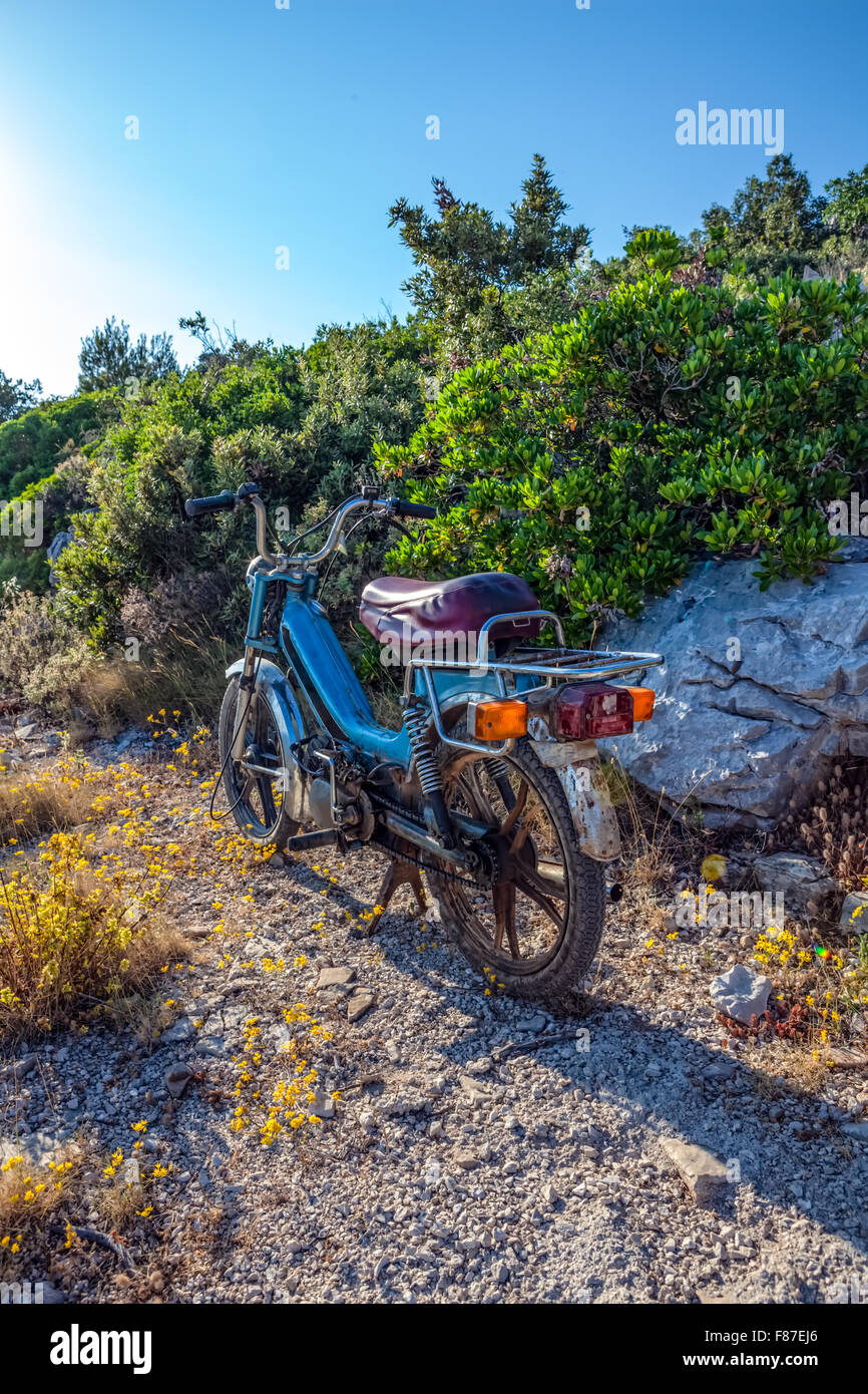 Old motorcycle in the nature Stock Photo - Alamy