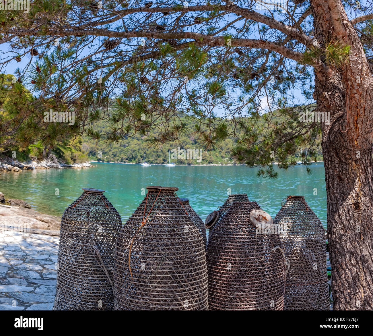 Sea fishing traps Stock Photo - Alamy