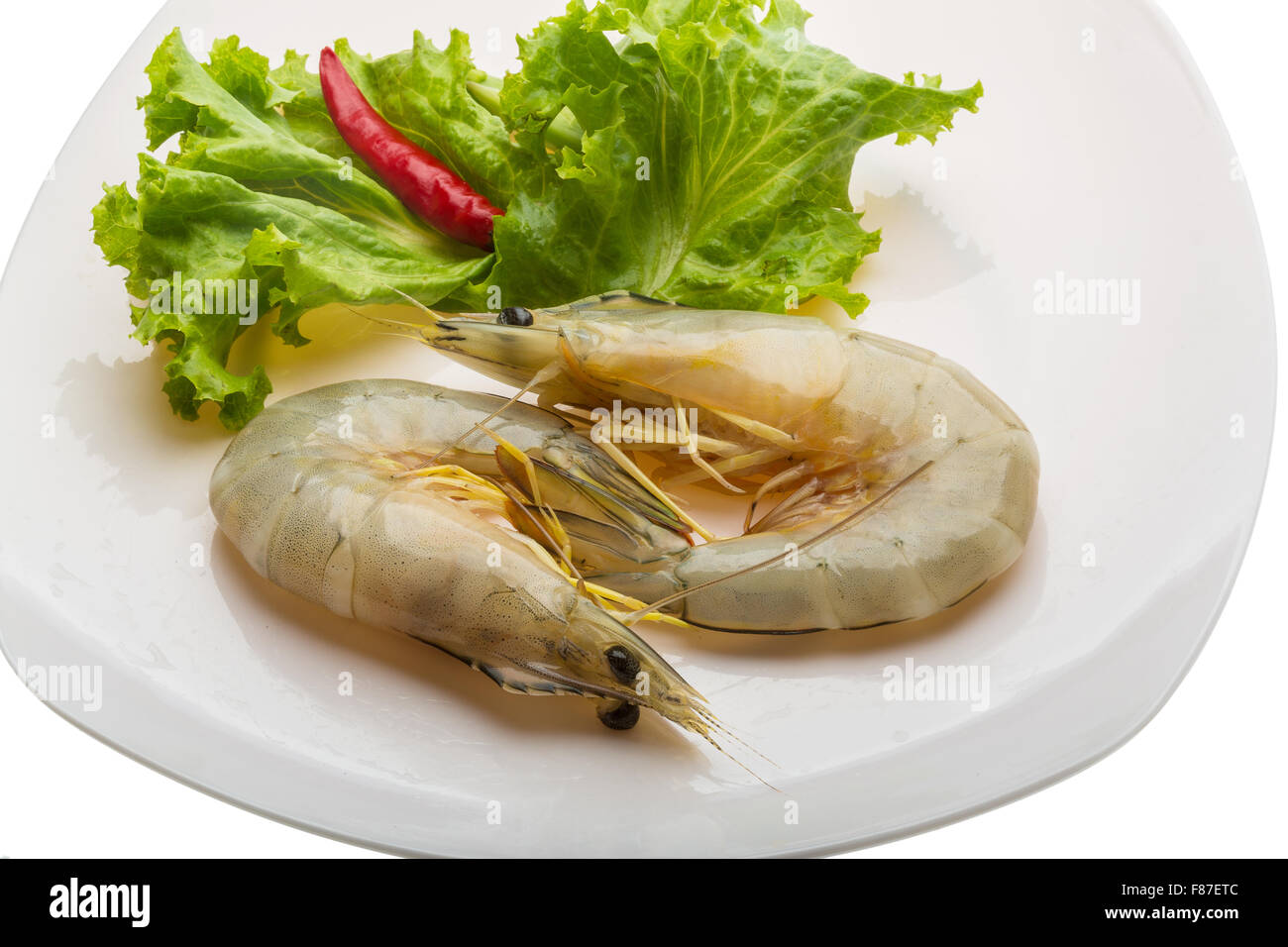 Raw Tiger prawn ready for cooking Stock Photo - Alamy