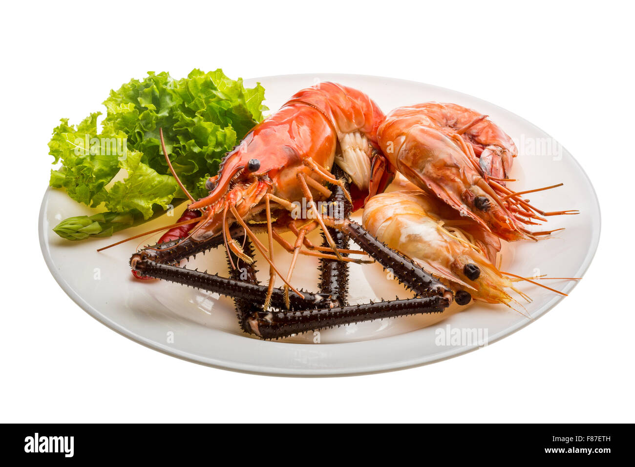 Giant Freshwater Prawn and king prawns isolated Stock Photo - Alamy