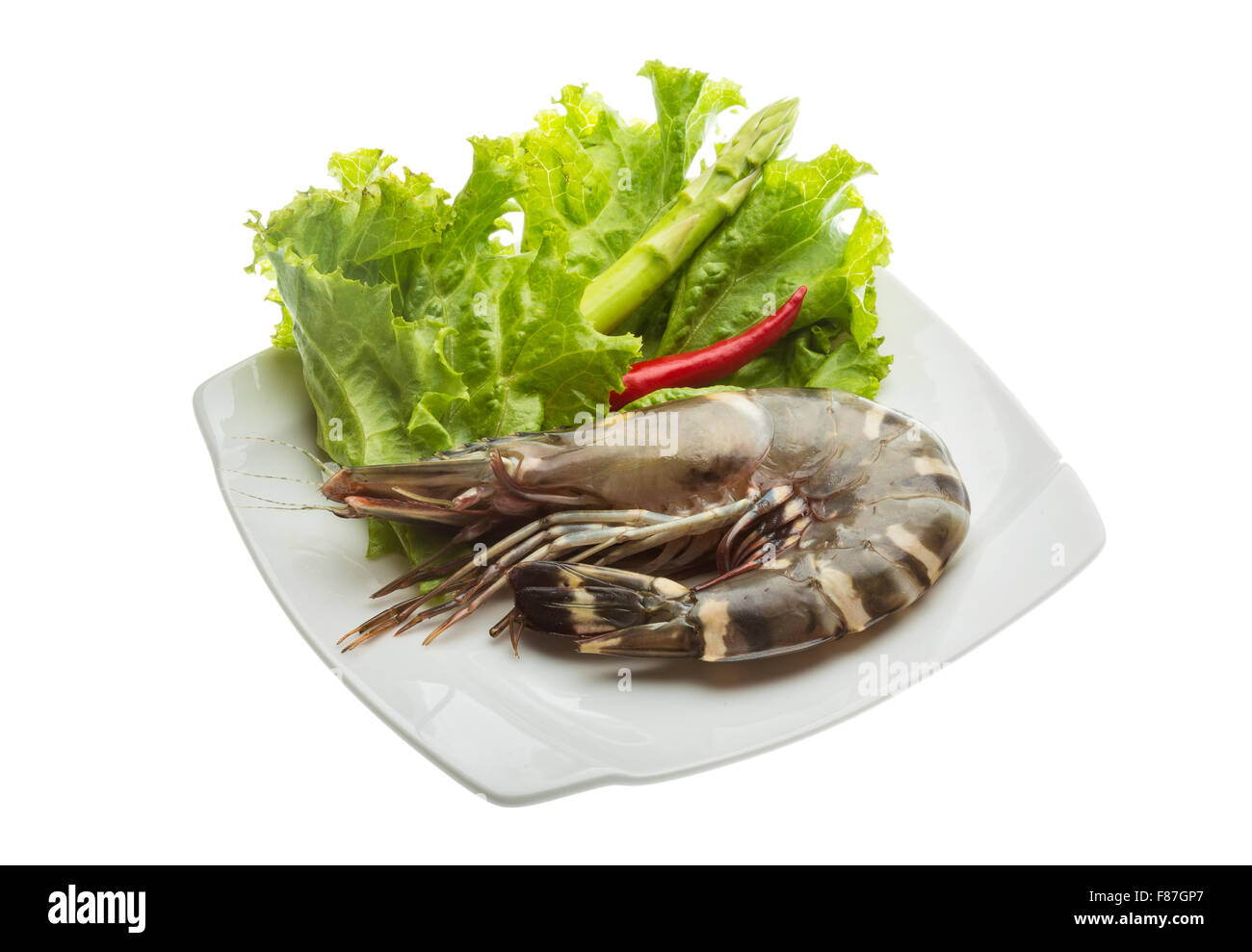 Raw Tiger prawn ready for cooking Stock Photo - Alamy