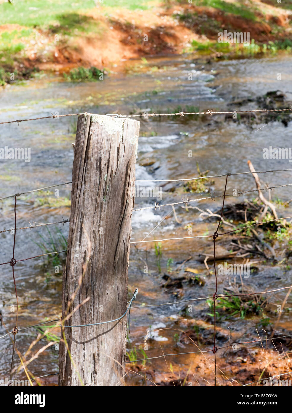 Australian Fencing Rustic Outback Australian Scenes by Water Stock ...