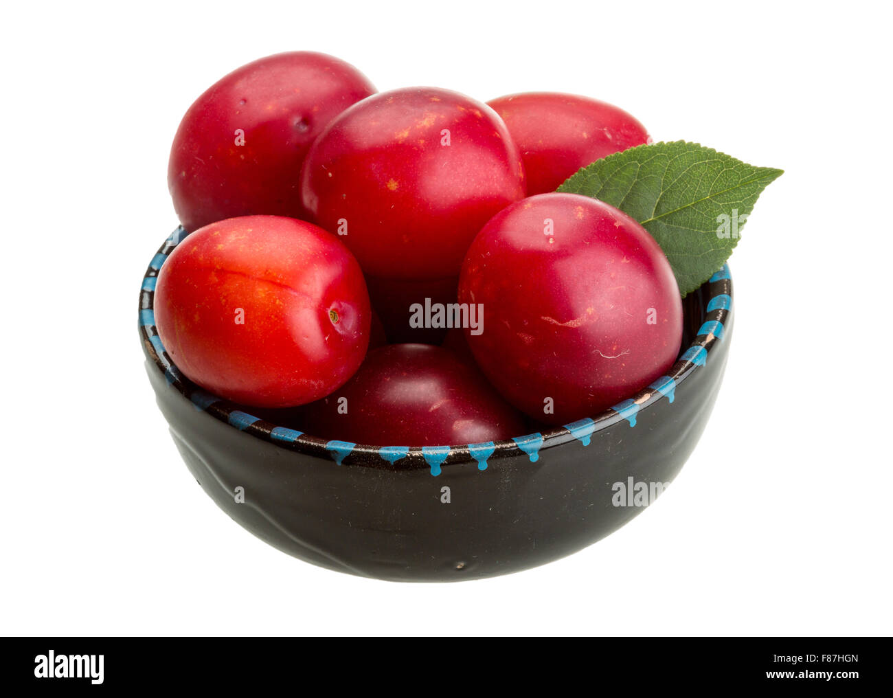 Damson plum isolated on white background Stock Photo - Alamy