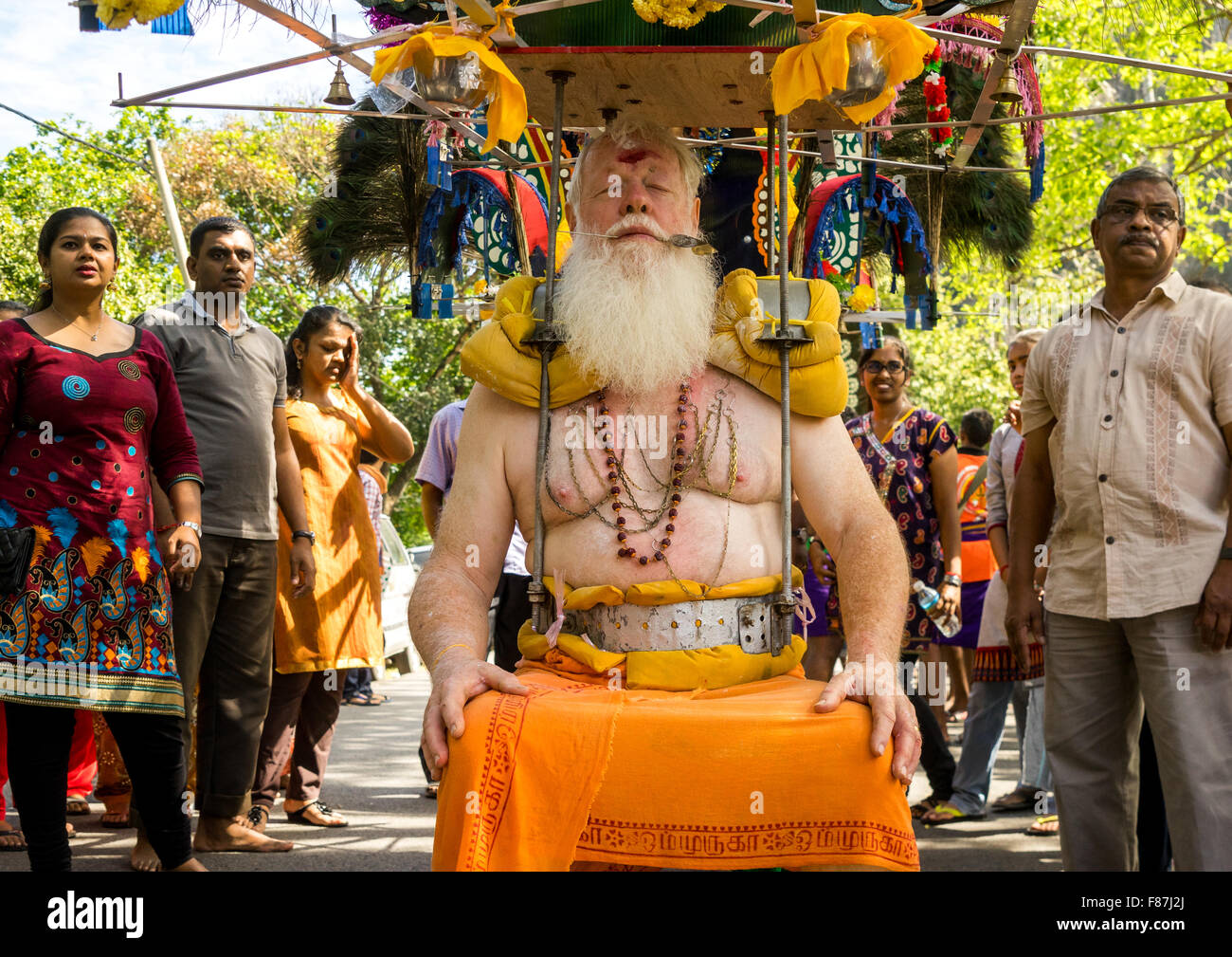 Carl, An Australian Hindu Devotee Carrying A Kavadi In Annual Thaipusam ...