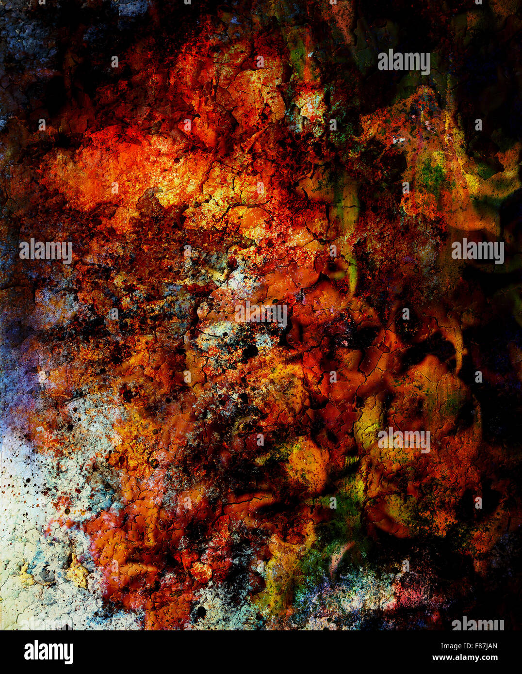 Fire flames background with desert crackle, LAVA structure. Computer ...