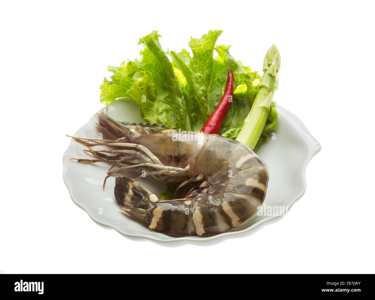 Raw Tiger prawn ready for cooking Stock Photo - Alamy