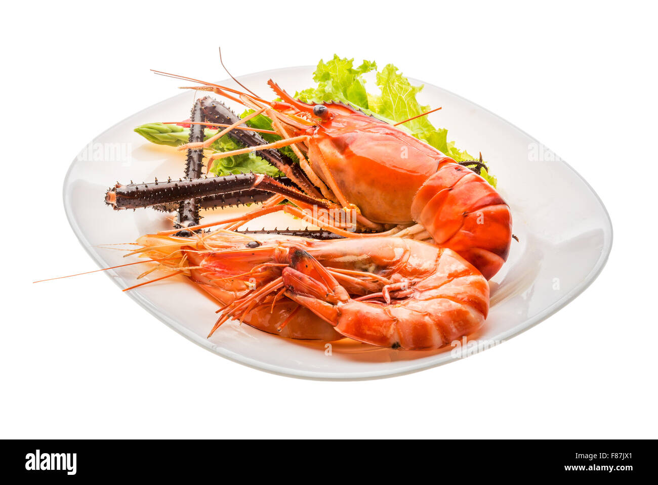 Giant Freshwater Prawn and king prawns isolated Stock Photo - Alamy